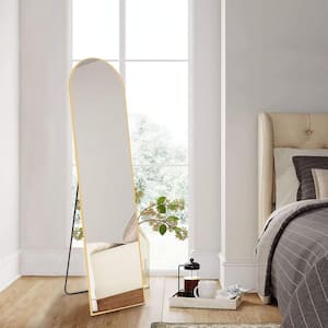 Vynxaria Black 16 in. W x 59 in. H Floor Standing Mirror, Wall Mirror ...
