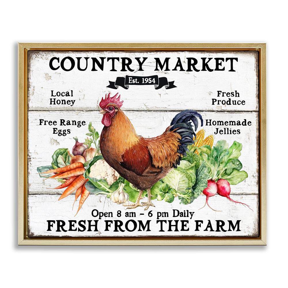 Stupell Industries Country Market Vegetables by Creatif Belle Gold ...