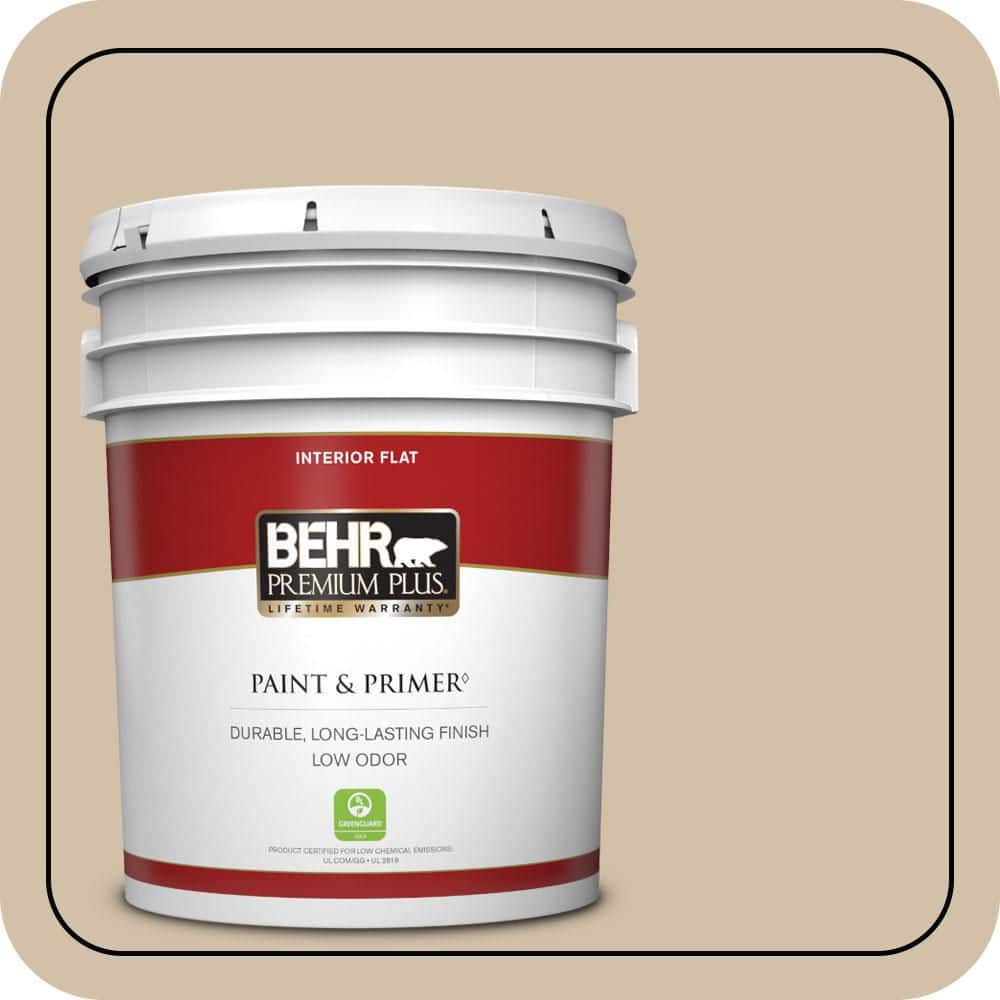 BEHR PREMIUM PLUS 5 gal. #PPU7-08 Baja Flat Low Odor Interior Paint ...