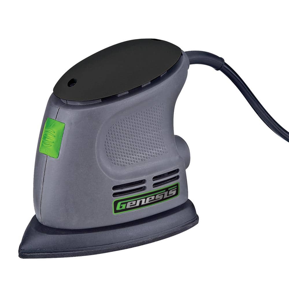 GENESIS Corner Palm Sander with Palm Grip, Vacuum Port, Hook-and-Loop ...