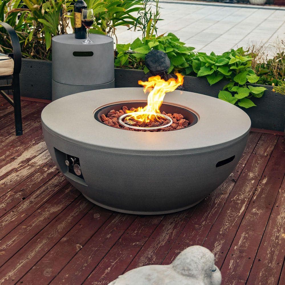 ToolCat 36in. Round Propane Gas Fire Pit Table, 50,000 BTU with Tank ...