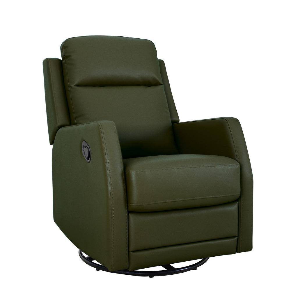 JAYDEN CREATION Coral Classic Green Upholstered Rocker Wingback Swivel ...