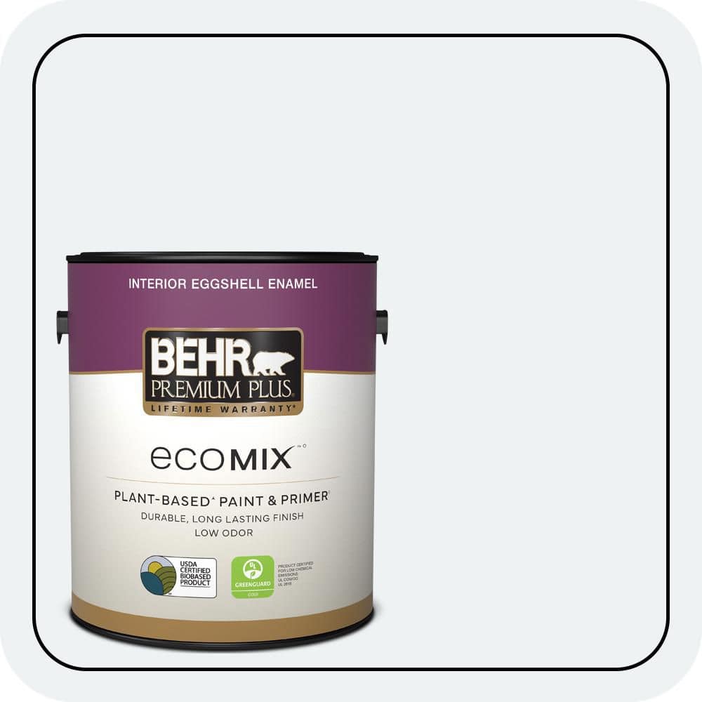 BEHR PREMIUM PLUS 1 gal. #BL-W10 Maui Mist Eggshell Enamel EcoMix Plant ...