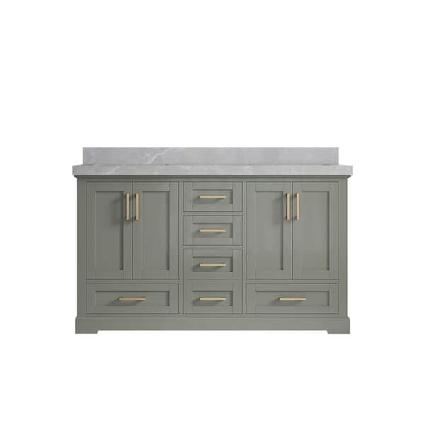 Willow Collections Boston 60 in. W x 22 in. D x 36 in. H Double Sink ...