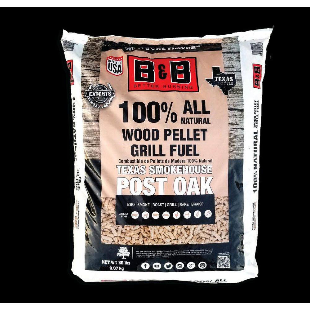 B & B 20 lbs. 100% All Natural Post Oak Wood Pellets B00108 - The Home ...