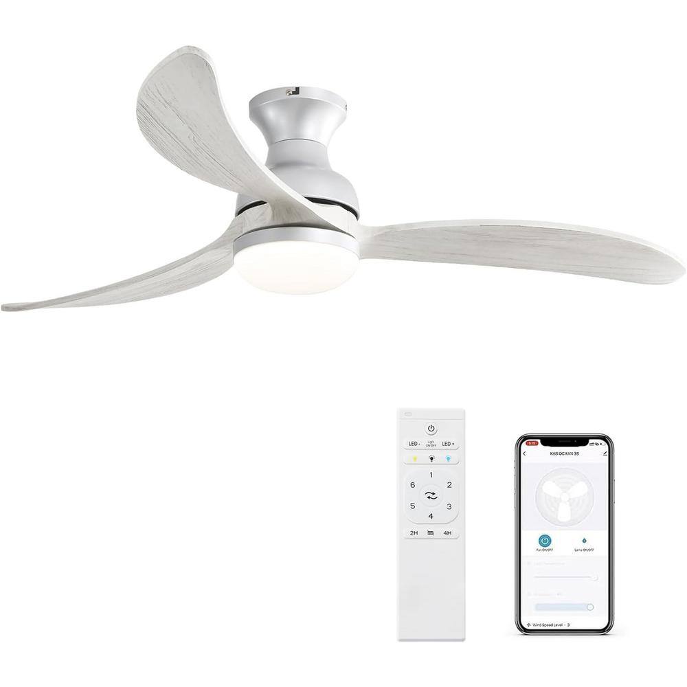 Keazile Serenity 52 in. Indoor Silver Ceiling Fan with Remote Control ...