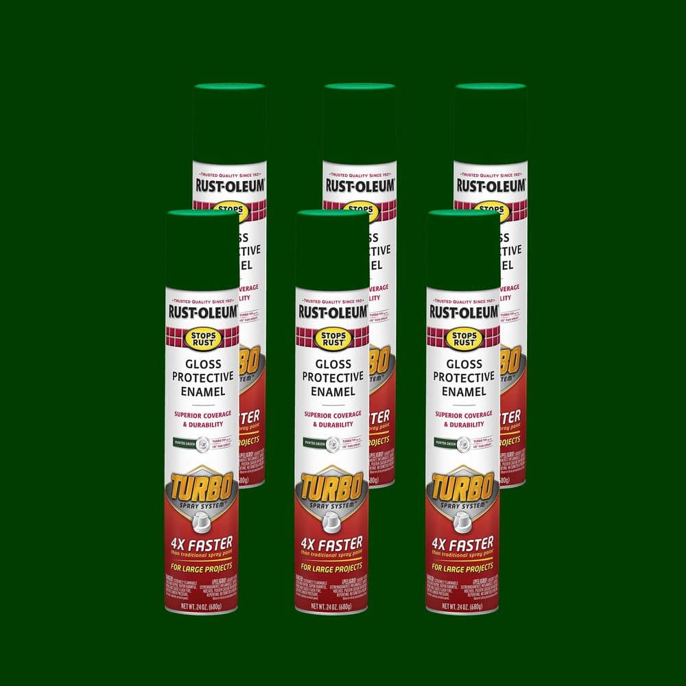 Rust-Oleum Stops Rust 24 oz. Turbo Spray System Gloss Hunter Green ...