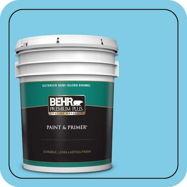 BEHR PREMIUM PLUS 5 gal. #P490-3 Big Chill Semi-Gloss Enamel Exterior ...
