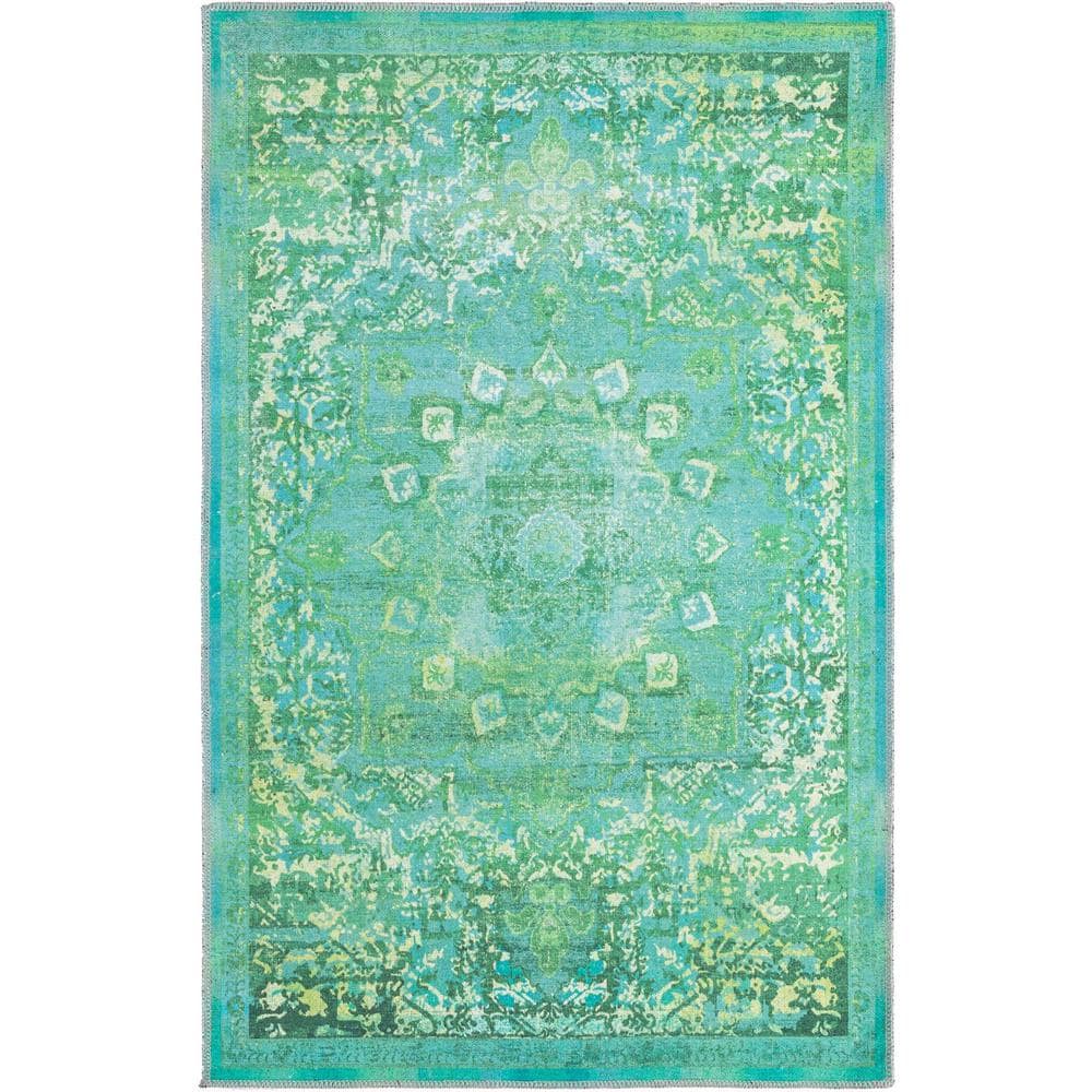 Unique Loom Renaissance Roma Spring Green 4 ft. x 6 ft. Machine ...