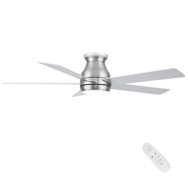 Staykiwi 52 In. Indoor Brushed Nickel Low Profile Ceiling Fan with ...