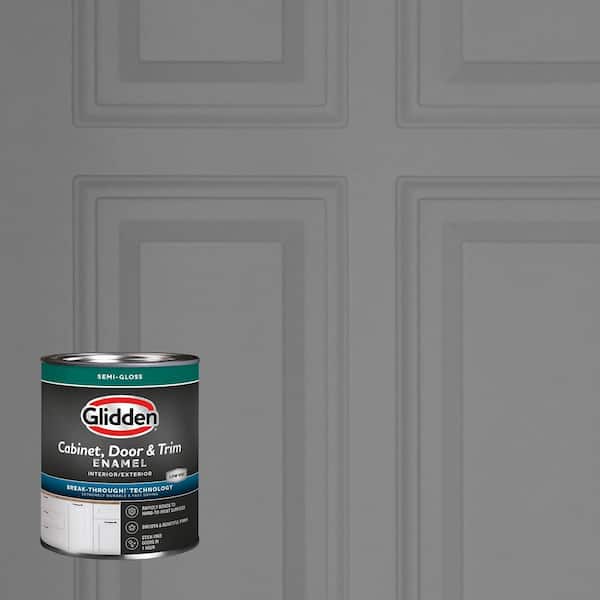 Glidden 1 qt. PPG1001-5 Dover Gray Semi-Gloss Door, Trim and Cabinet ...