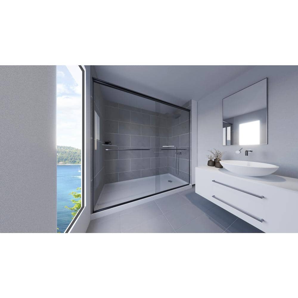 NuVo Slate Grey-Rainier 60 in. x 32 in. x 99 in. Floor/Ceiling Base ...