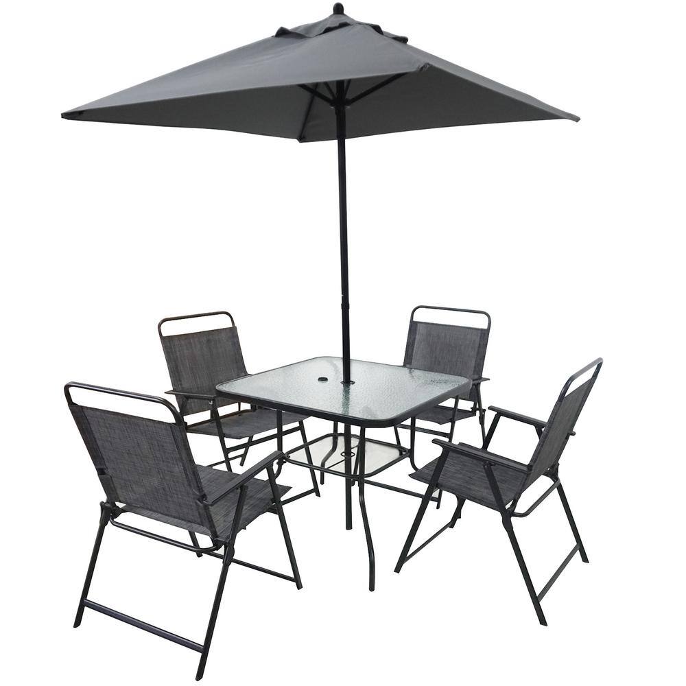 4 Seater Metal Outdoor Patio Dining Table and Chair Set, Furniture ...
