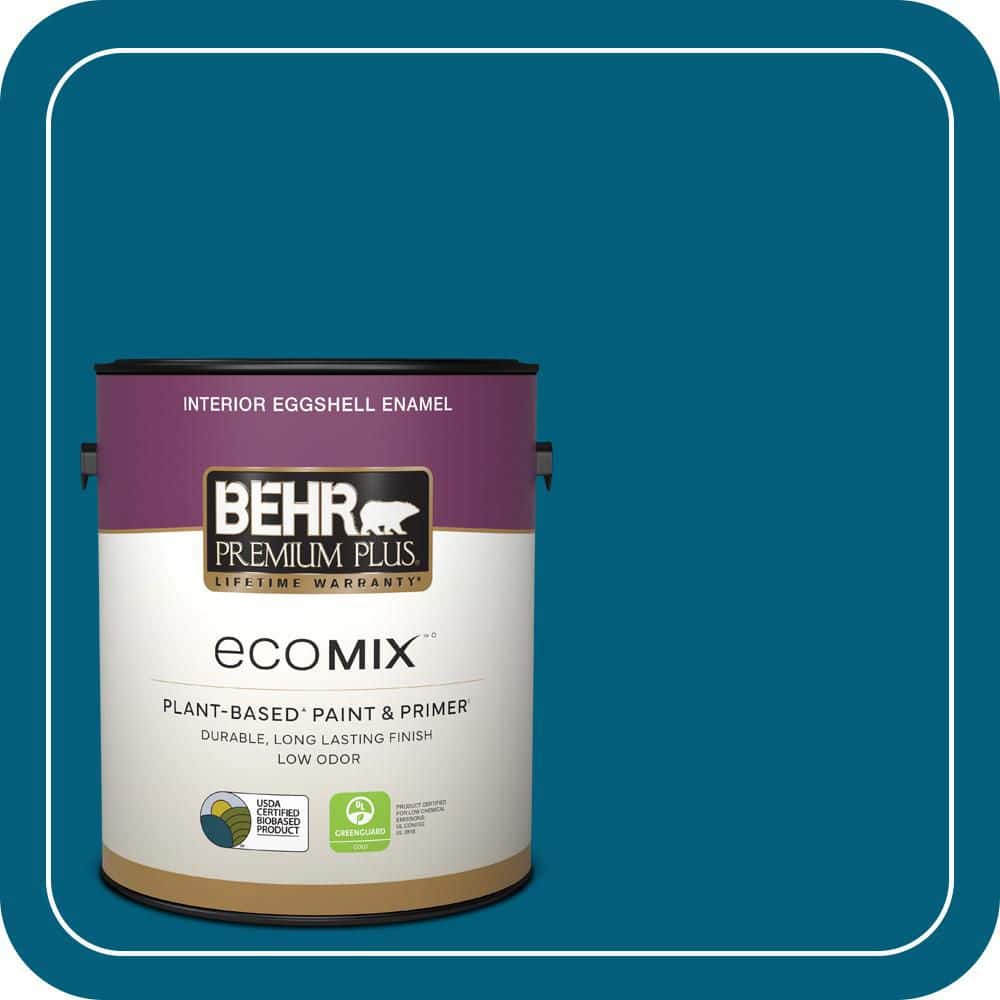 BEHR PREMIUM PLUS 1 gal. #MQ5-62 Blue Edge Eggshell Enamel EcoMix Plant ...