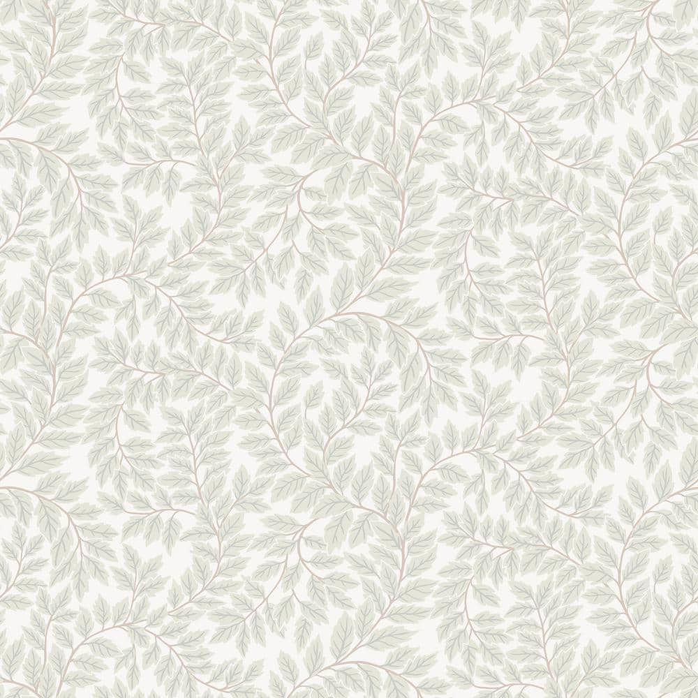 A-Street Prints Lindlöv Light Grey Leafy Vines Non-Pasted Non-Woven ...