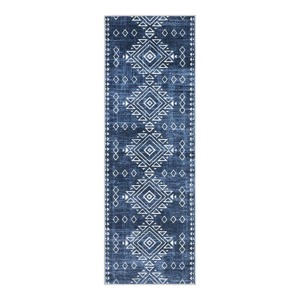 Garvee Blue 2x6ft Geometric Retro Corridor Strip Carpet Tribal Style ...