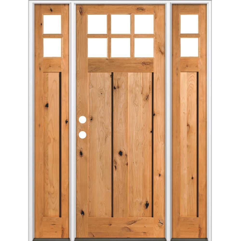 Krosswood Doors 70 in. x 96 in. Knotty Alder Right-Hand/Inswing 6 Lite ...