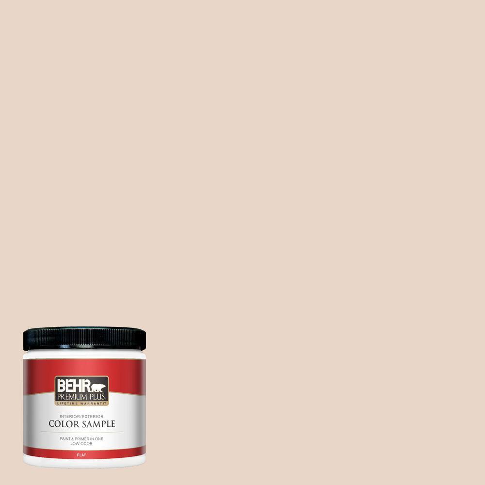 BEHR PREMIUM PLUS 8 oz. #ECC-59-2 Siesta Tan Flat Interior/Exterior ...