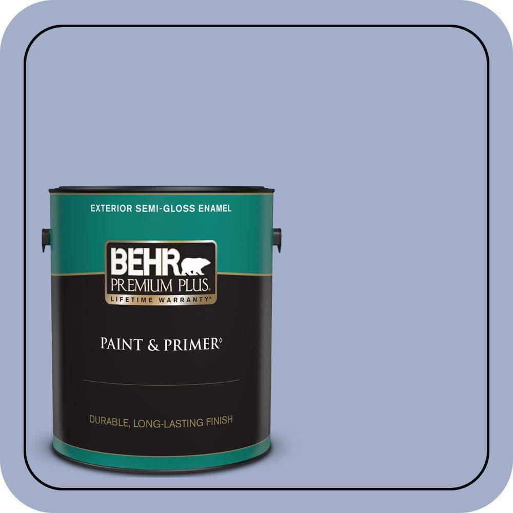 BEHR PREMIUM PLUS 1 gal. #610D-4 Bellflower Semi-Gloss Enamel Exterior ...