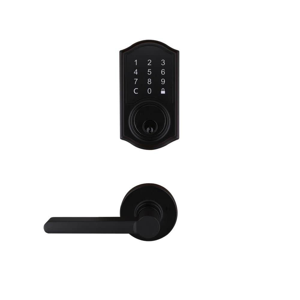 Defiant Castle Matte Black Touchpad Single Cylinder Deadbolt with ...