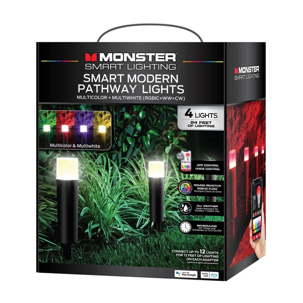 Monster 4-Light Dimmable Integrated LED Multicolor Sound Reactive ...