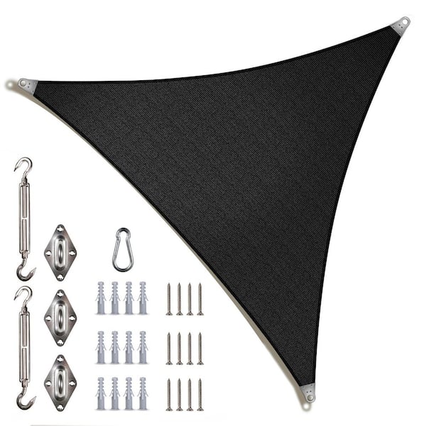 COLOURTREE Super Ring 28 ft. x 28 ft. x28ft. Triangle Sun Shade Sail ...