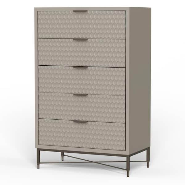 ORIGINS BY ALPINE LLC Milo Gray 5-Drawer 30 in. W Chest of Drawers 6500 ...