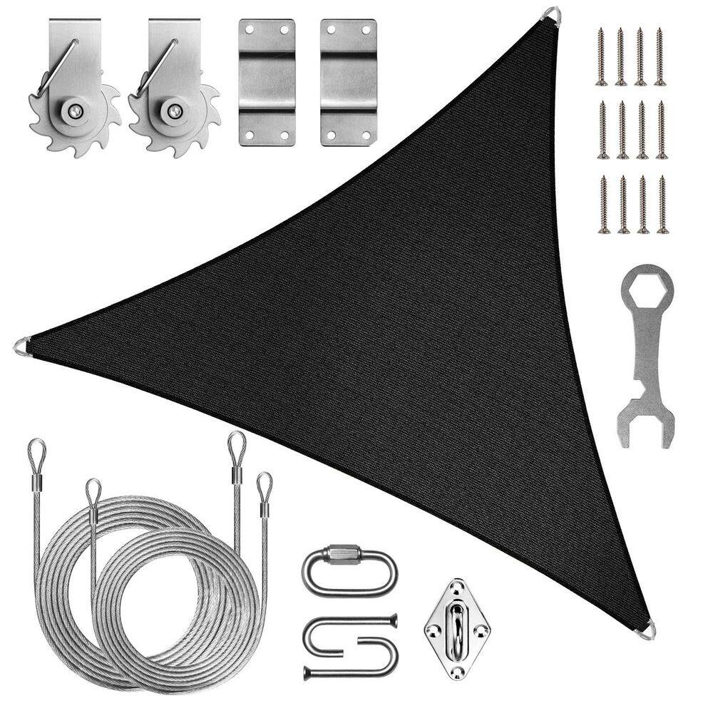ROYAL SHADE Pro Ring 26 ft. x 26 ft. x 26 ft. Triangle Sun Shade Sail ...