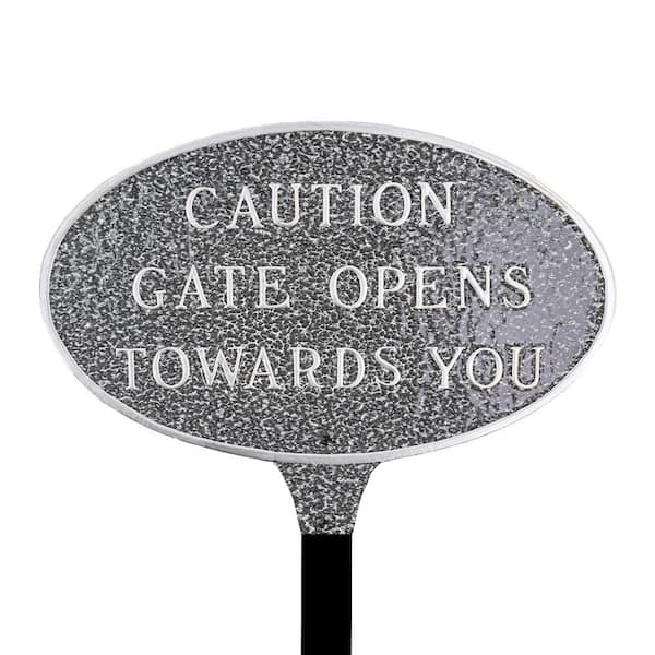 Montague Metal Products 6 in. x 10 in. Small Oval Caution Gate Opens ...