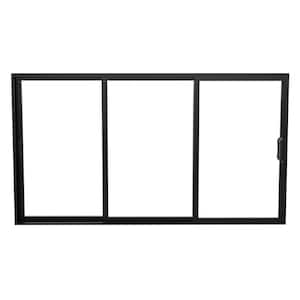 JELD-WEN V4500 Multi-Slide 105 in. x 80 in. Right-Hand Low-E Desert Sand Vinyl 3-Panel Prehung ...