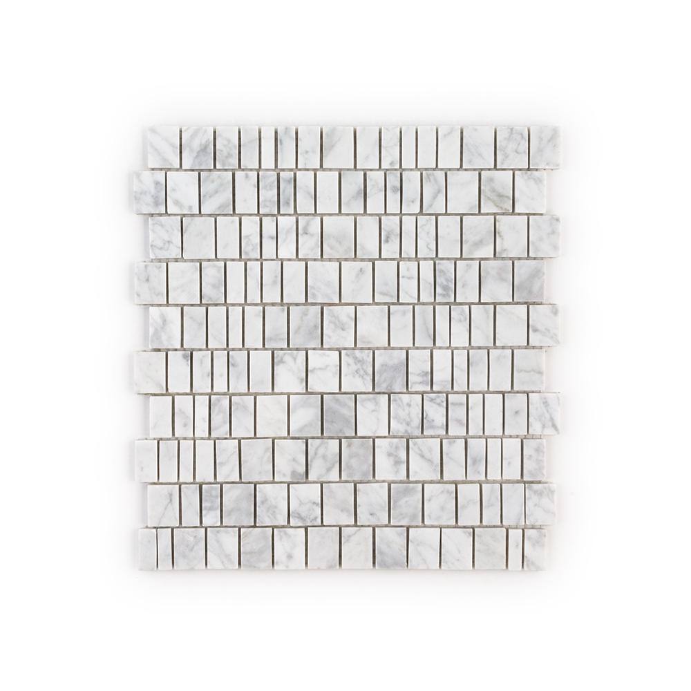 Jeffrey Court Frappe Venato White 12.5 in. x 11.625 in. Rectangle Honed ...
