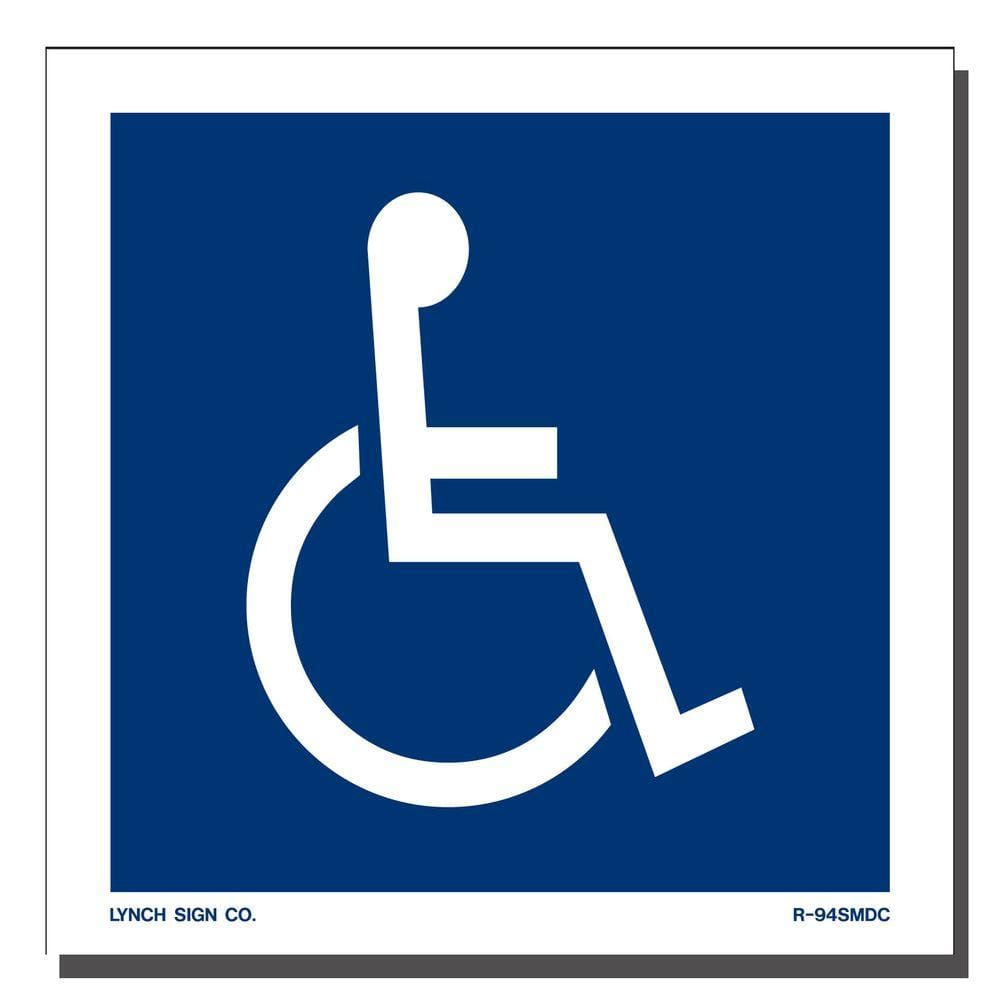 Lynch Sign 5 in. x 5 in. Decal Blue on White Sticker Accessible Symbol ...