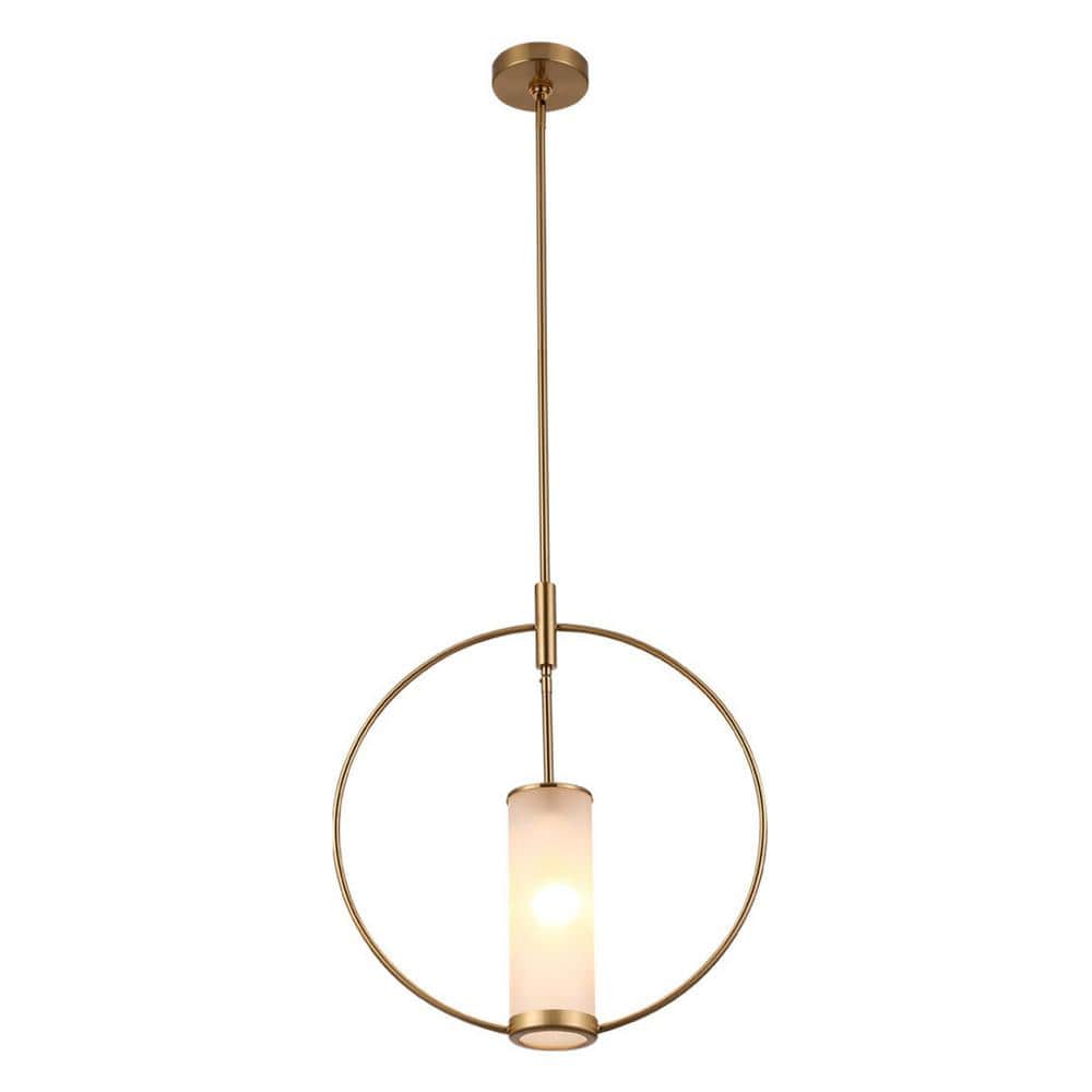 Effingham 1-Light Gold Spherical Cylinder Pendant Light UPC975 - The ...