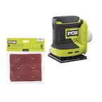 RYOBI ONE+ 18V Cordless 1/4 Sheet Sander with 9-Piece 1/4 Sheet Sand ...