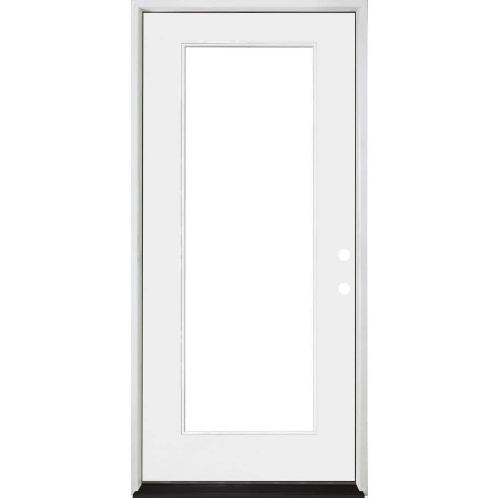 Steves & Sons Legacy 32 in. W x 80 in. LHS Full Lite Clear Glass White ...