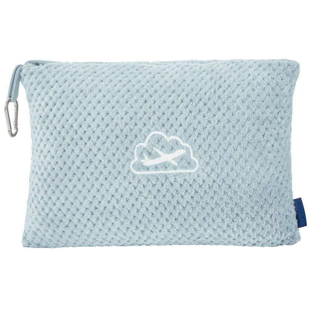 Angel Sar Blue Travel Blanket with Luggage Sleeve, Backpack Clip and ...