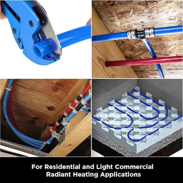 PLUMBFLEX 1 in. x 500 ft. Blue Polyethylene Tubing PEX A Non-Barrier ...