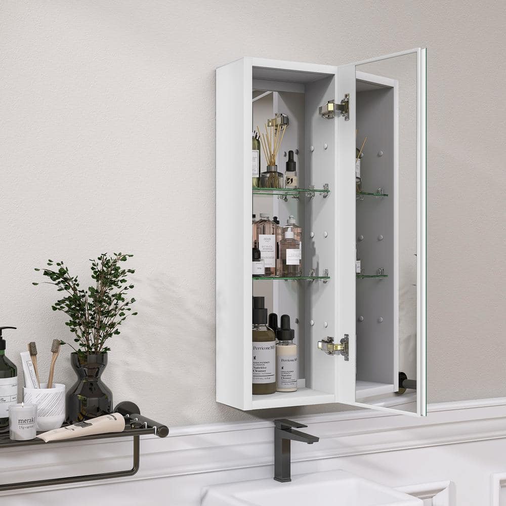 NTQ 10 in. W x 30 in. H Small Surface Mount White Rectangular Aluminum ...