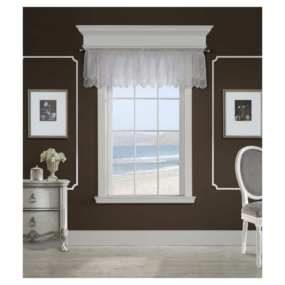 Habitat Hathaway White Light Filtering Rod Pocket Valance - 54 in. W x ...