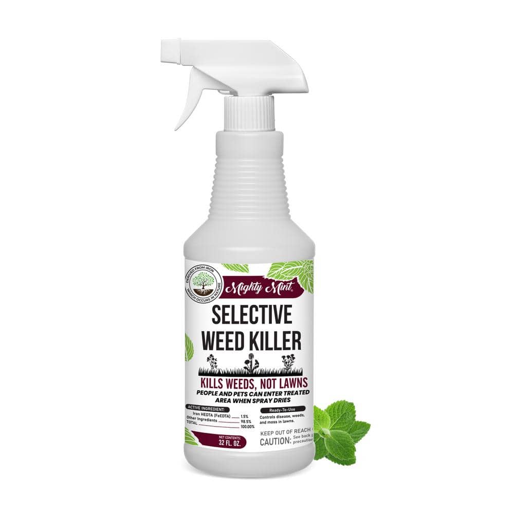Mighty Mint 32 oz. Selective Weed Killer for Lawns - Kills Weeds, Not ...