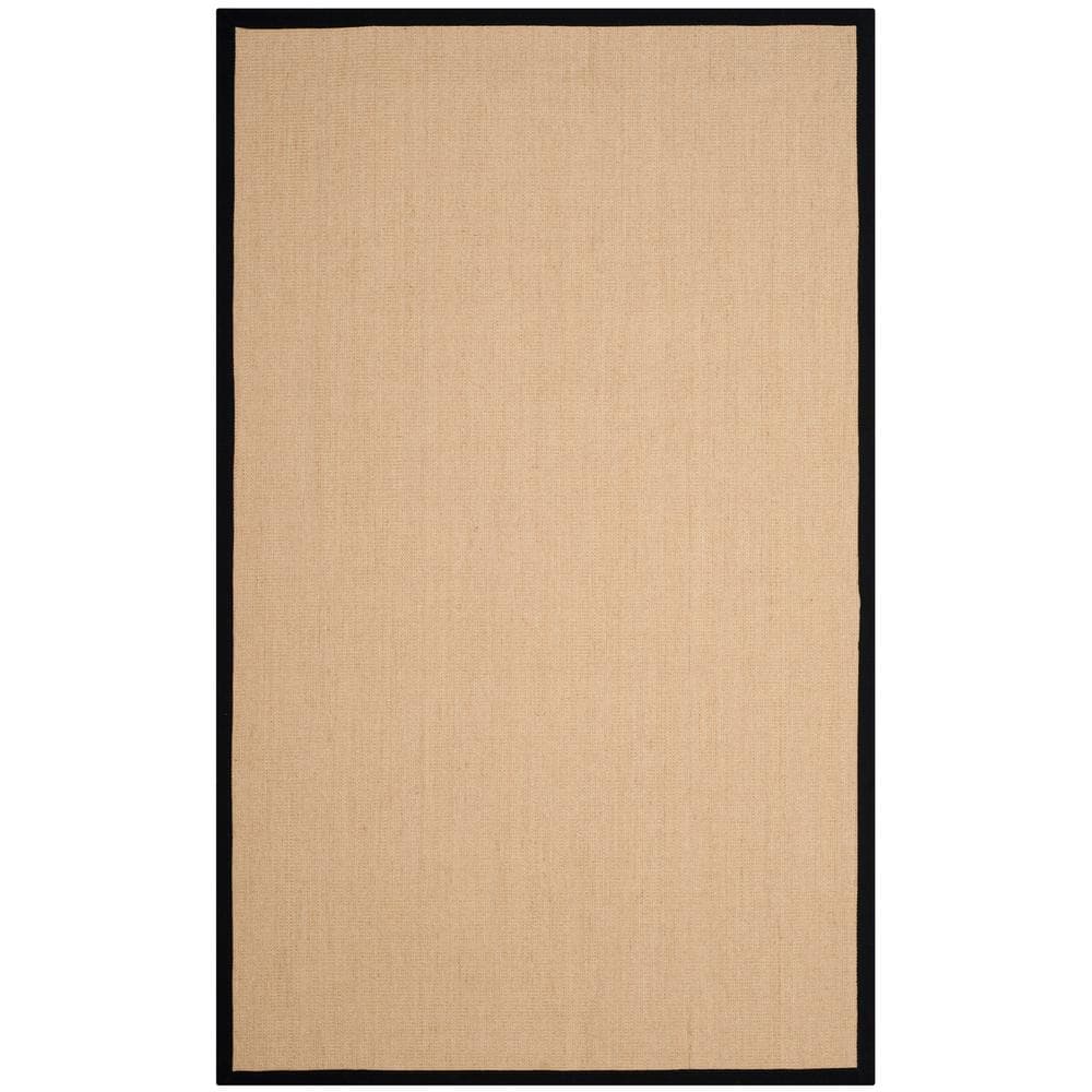 SAFAVIEH Natural Fiber Beige/Black 4 ft. x 6 ft. Border Area Rug NF131A ...