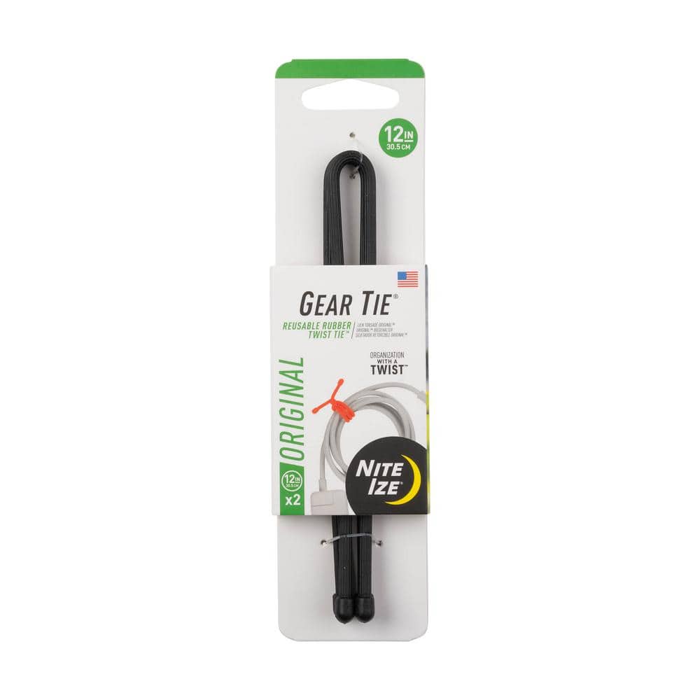 Nite Ize 12 in. Gear Tie in Black (2-Pack) GT12-01-2R3 - The Home Depot
