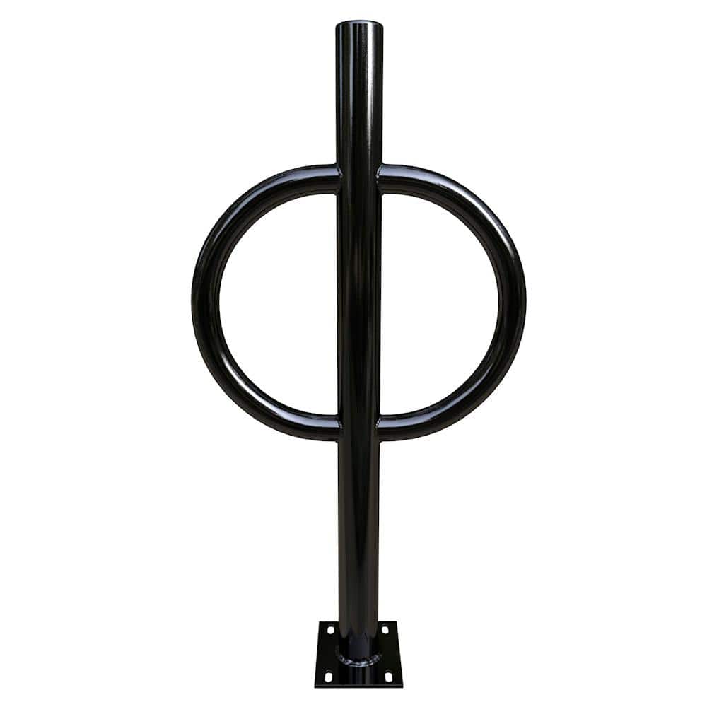 Dero Action Ring and Post Rack Black Powder Coat Surface Mounted 2-Bike ...