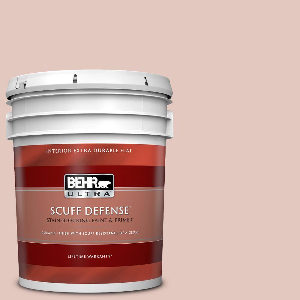 BEHR ULTRA 5 gal. #S170-2 Rosewater Extra Durable Flat Interior Paint ...