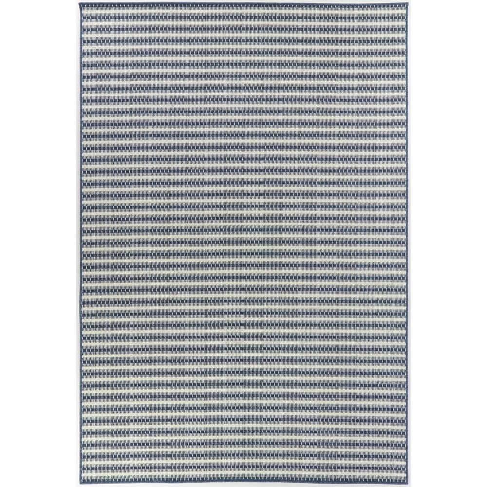 BALTA Niven Navy 5 ft. 3 in. x 7 ft. Stripe Indoor/Outdoor Area Rug ...