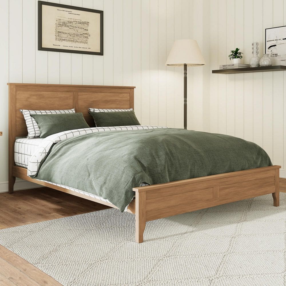 Noble House Rose Modern Seadrift Brown Wood Frame King Size Platform ...