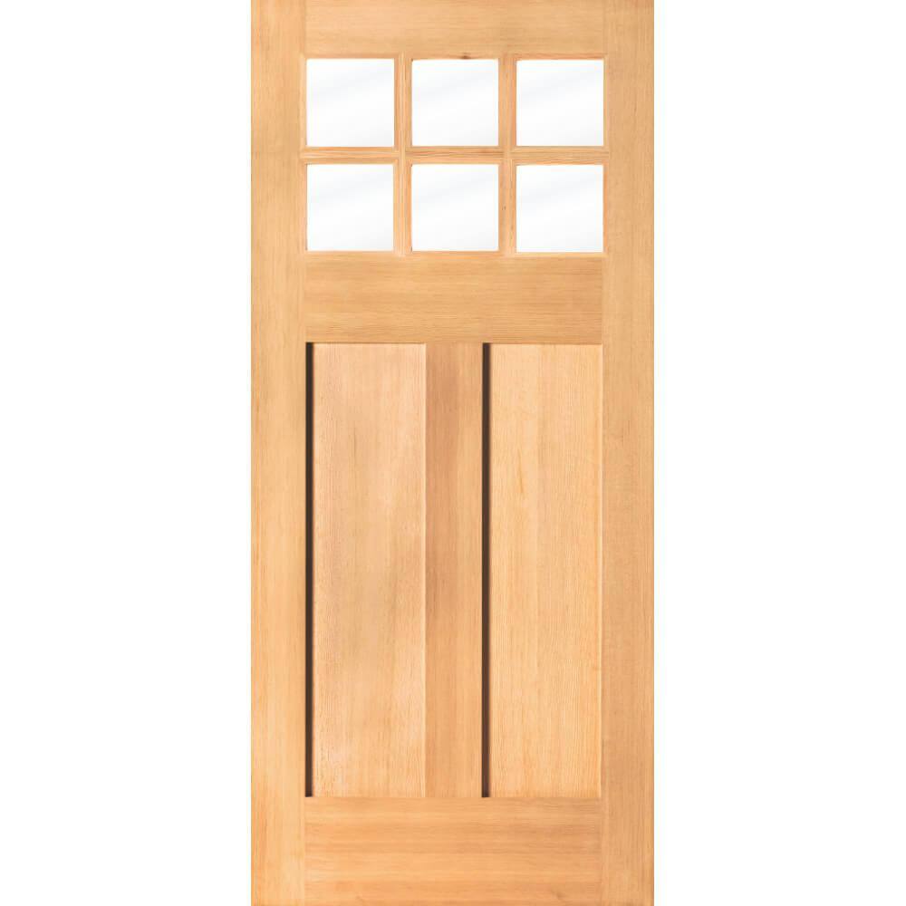 Krosswood Doors 36 in. x 80 in. Craftsman Universal/Reversible 6 Lite ...