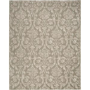 Nourison Jubilant Olive 10 ft. x 14 ft. Damask Transitional Area Rug ...