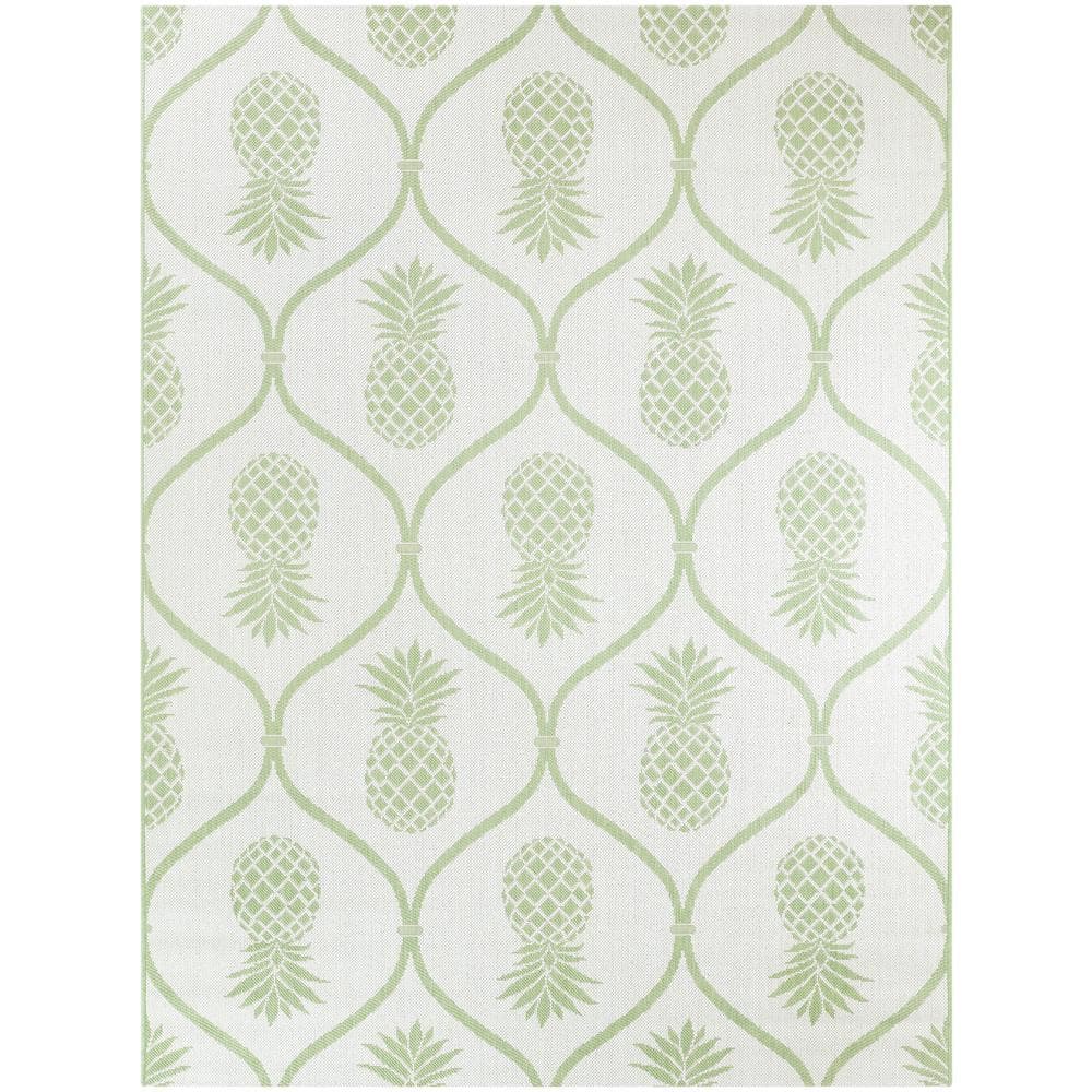 Hampton Bay Pineapple Green 9 ft. x 12 ft. Indoor/Outdoor Patio Area ...