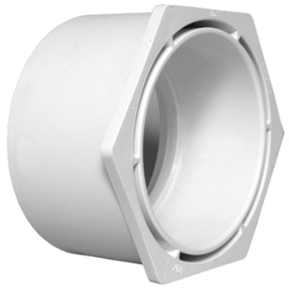 Charlotte Pipe 6 in. x 4 in. DWV PVC Spigot x Hub Flush Bushing ...